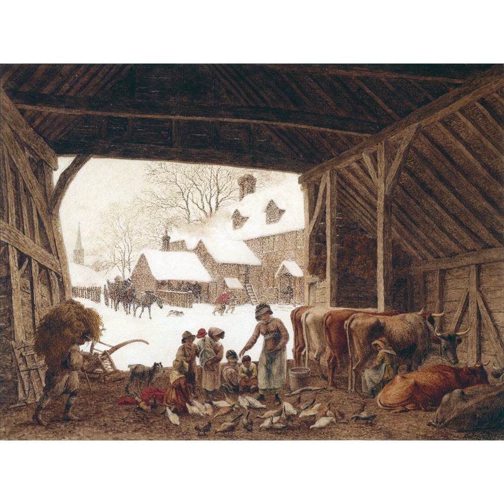 A Stable in the Snow - R Hills Medici Print